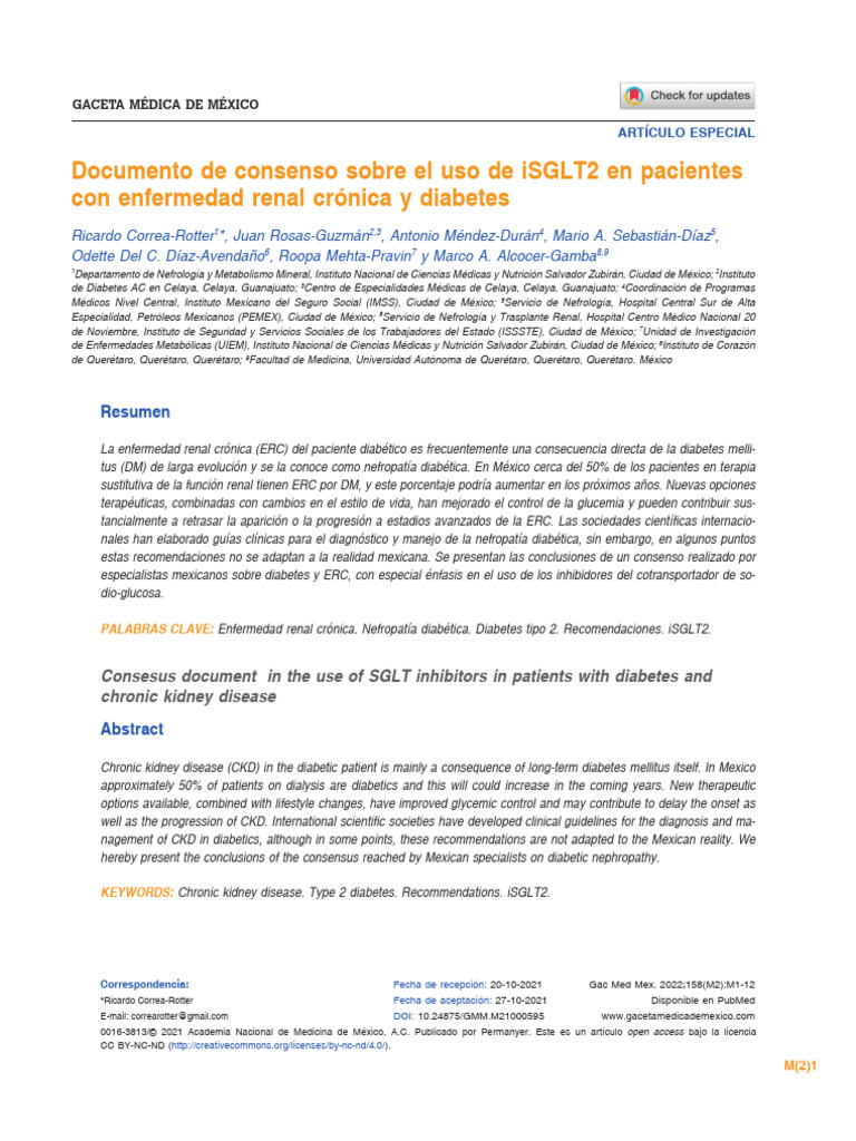 Documento de Consenso Sobre El Uso de iSGLT2 en Pacientes Con ...