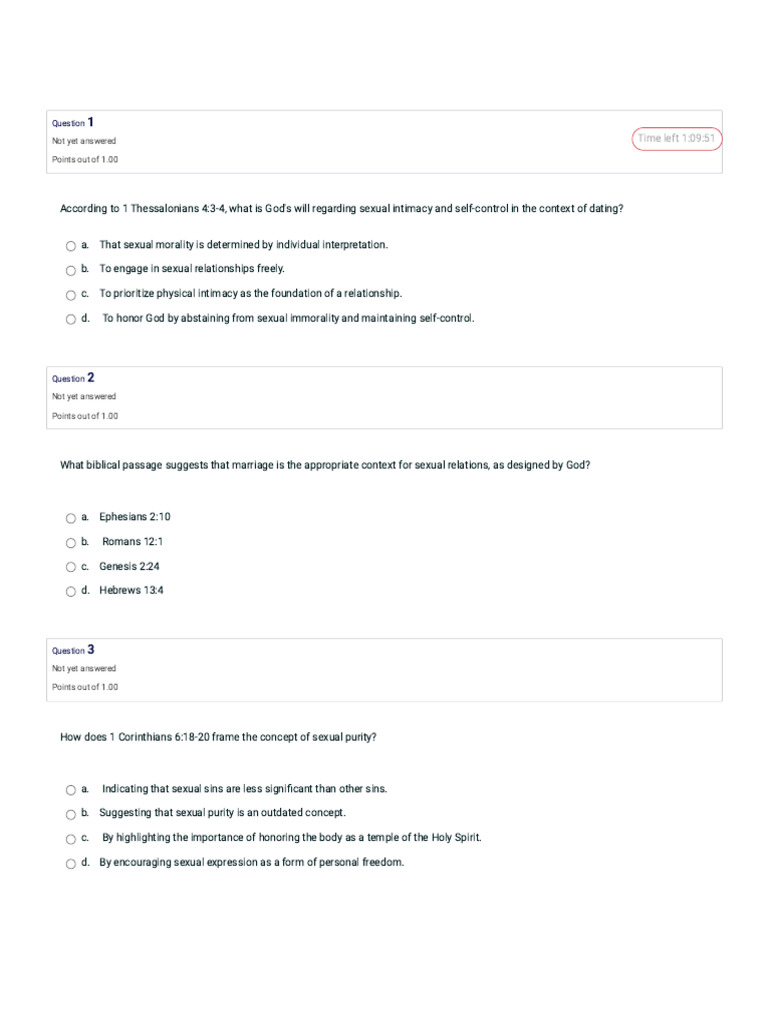 Quiz - Addressing Sexual Issues (Page 1 of 2) - CLI | PDF | Chastity | Intimate Relationships
