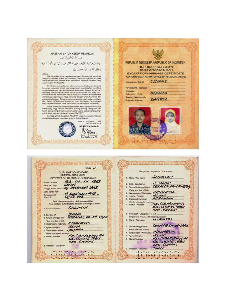 Buku Nikah Solihin | PDF