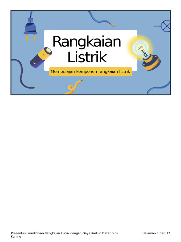 Presentasi Pendidikan Rangkaian Listrik Dengan Gaya Kartun Datar Biru ...