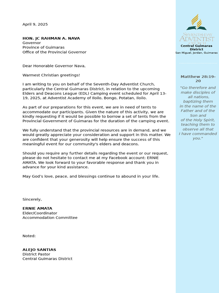 Letter of Request For The LGU | PDF