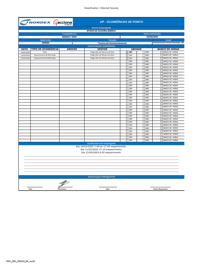 Formulario OP 11 Jey | PDF