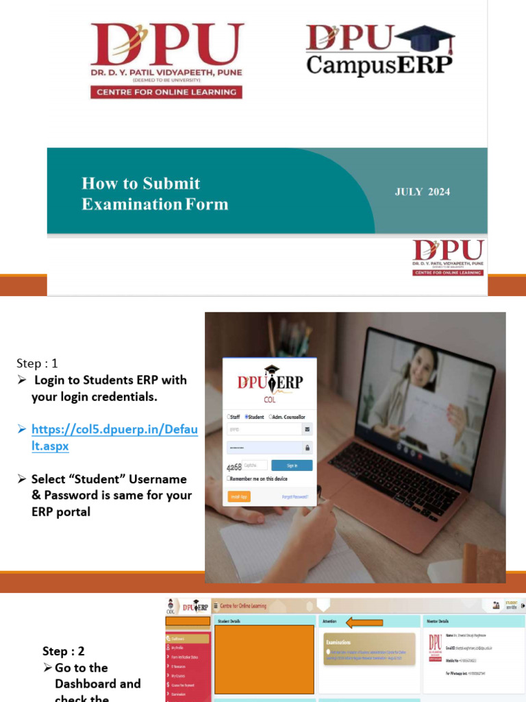 How To Submit Exam Form July 24, II Semester | PDF