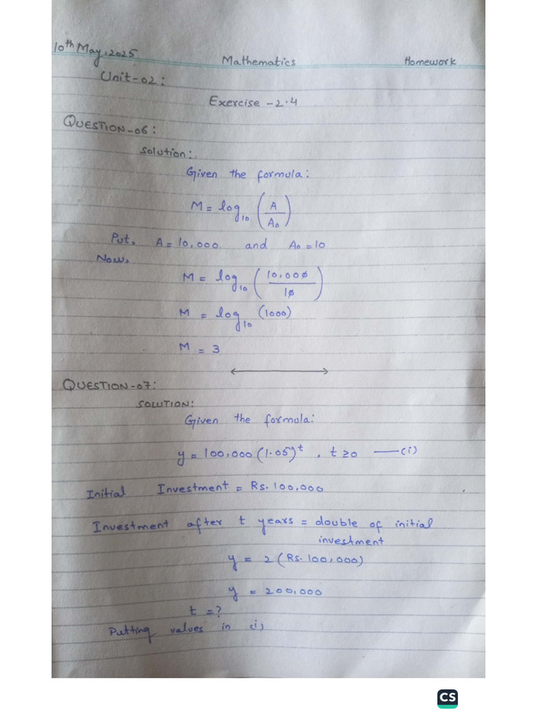 Math Homework 10-05-2025 | PDF