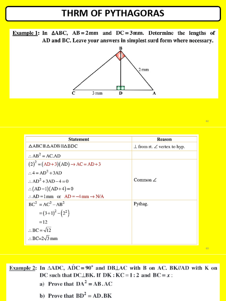 Euclidean Geometry Pythagoras | PDF