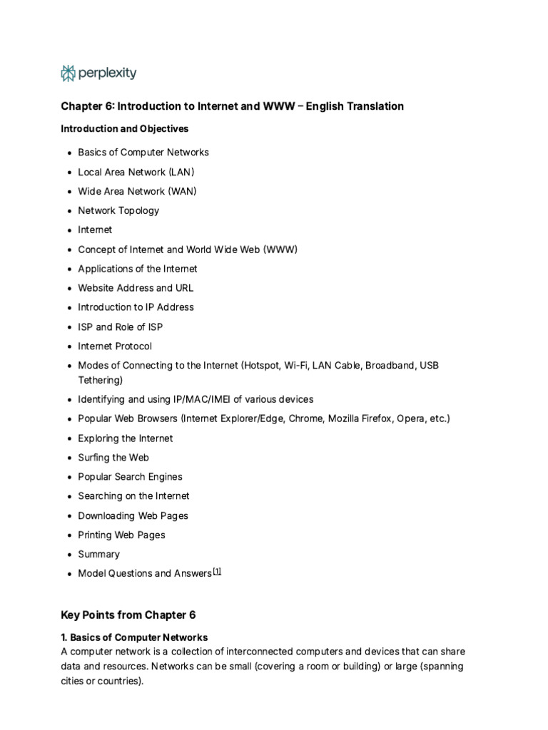 Chapter 6 - Introduction To Internet and WWW - Engl | PDF | Computer ...