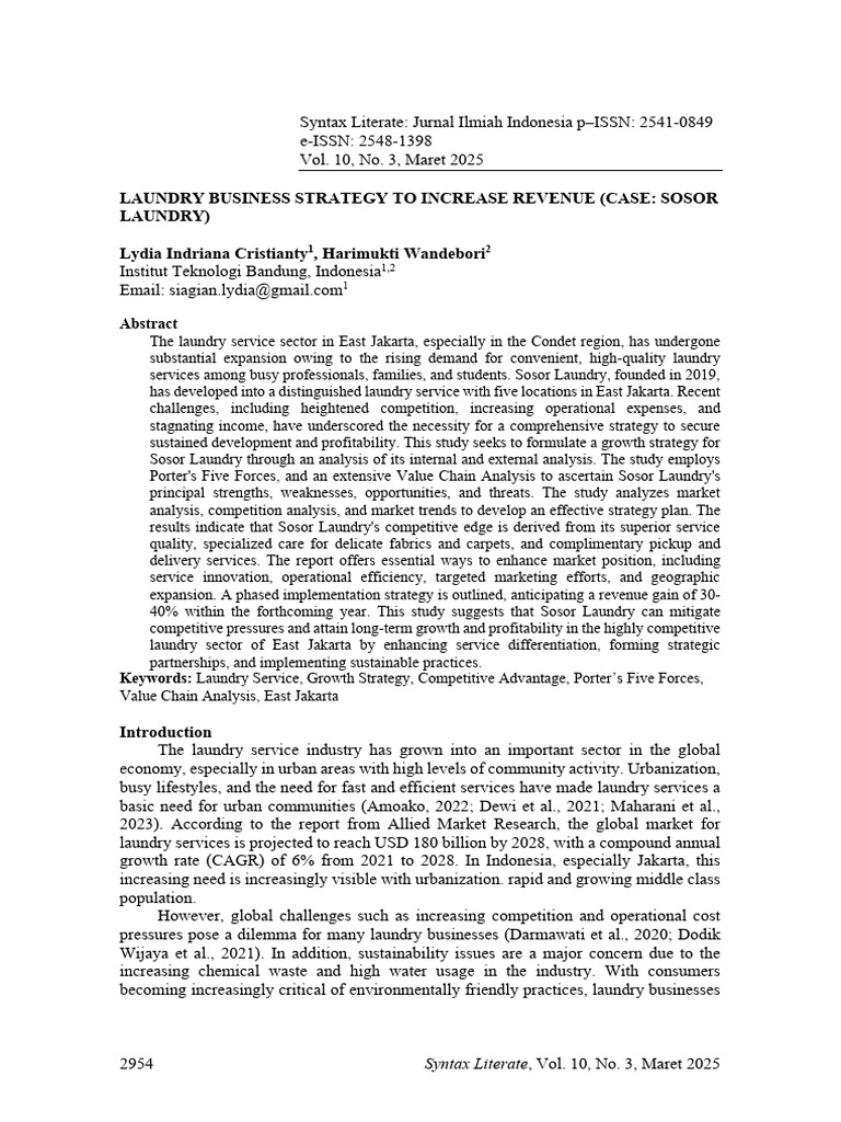 Laundry Business Strategy To Increase Revenue Case | PDF | Data ...
