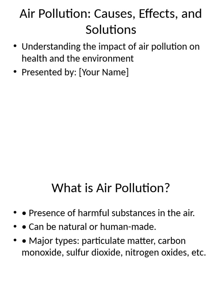 Air Pollution Presentation | PDF