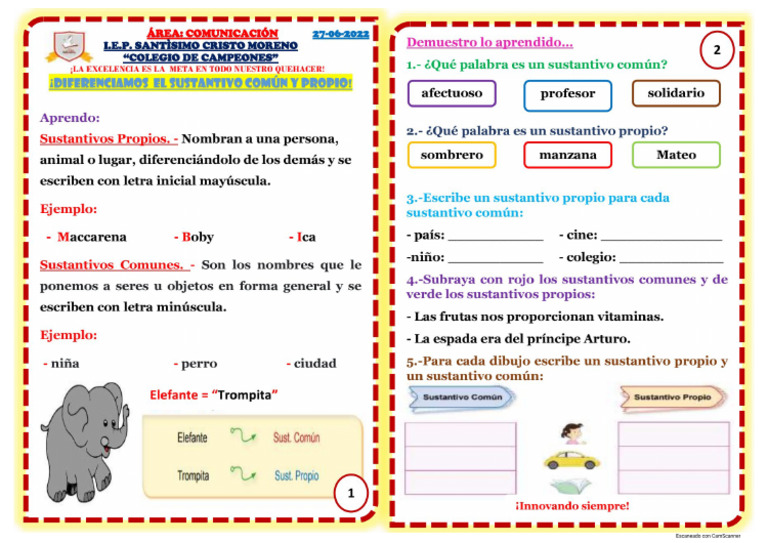 3 El Sustantivo Comun y Propio | PDF