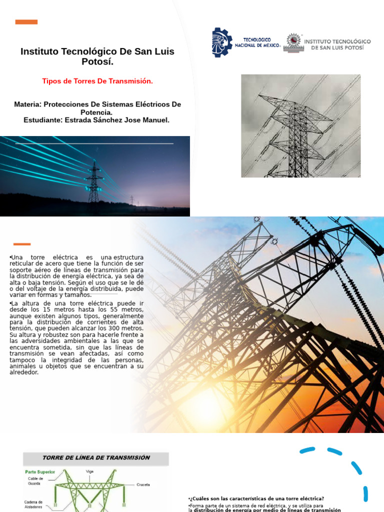 Tipos de Torres de Transmisión Eléctrica | PDF | Transmisión de energía ...