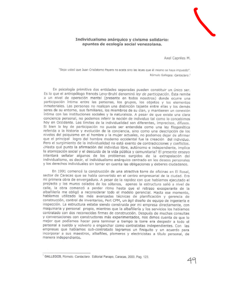 Individualismo Anarquico. Axel Capriles (3) . | PDF