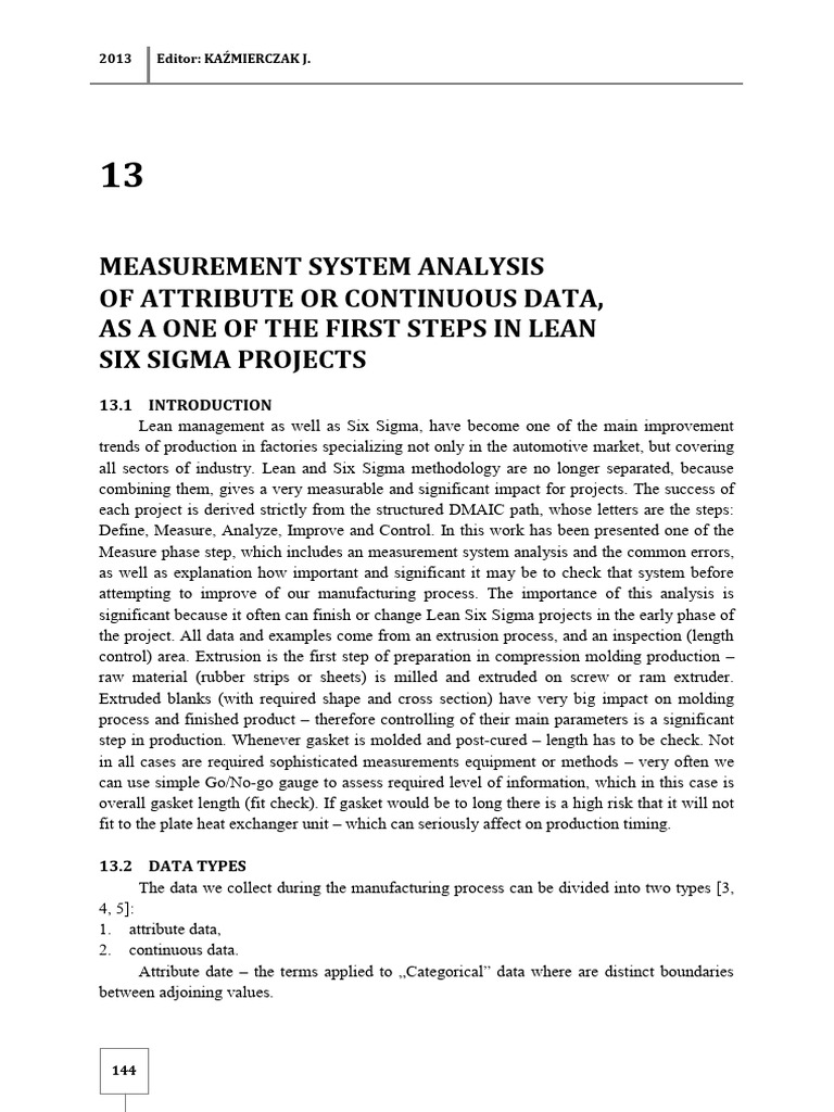Measurement System Analysis of Attr | PDF | Variance | Analysis Of Variance