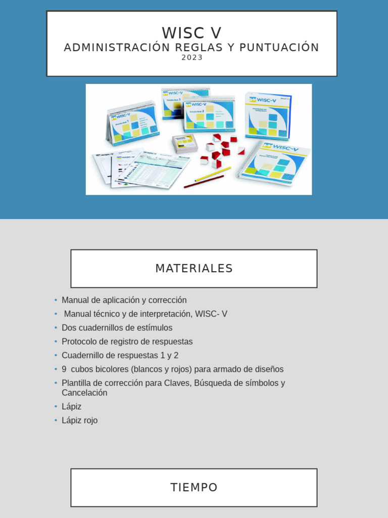 Wisc V Administracion, Reglas y Puntuacion | PDF | Cognición | Ciencia cognitiva