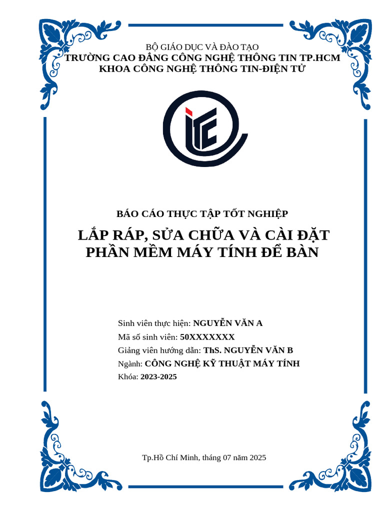 Bao Cao Thuc Tap Tot Nghiep_Nguyen Van A_CD22CM | PDF
