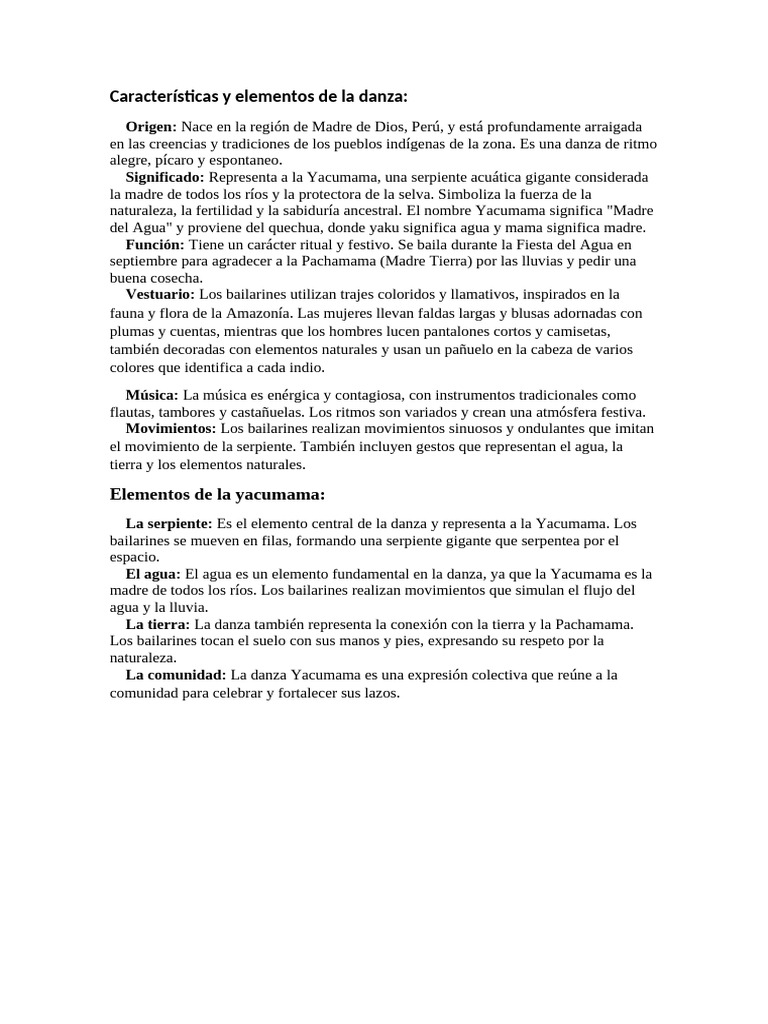 Características y Elementos de La Danza | PDF