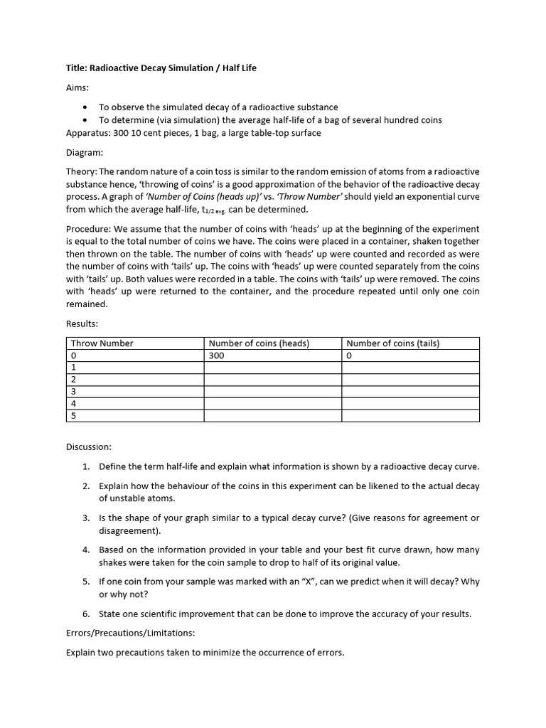 11+Radioactive+Decay+(Half Life) | PDF | Radioactive Decay