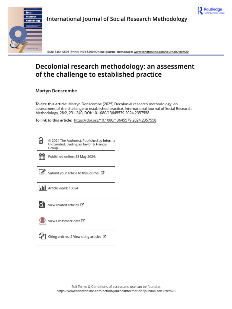 4.decolonial Research Methodology An Assessment of The Challenge To ...