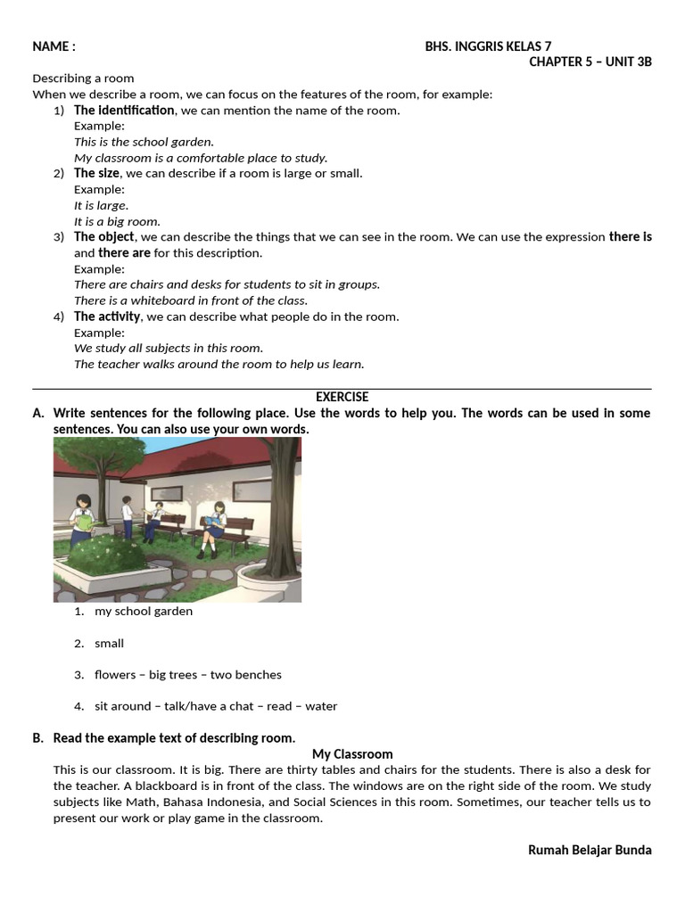 Inggris Ch5 Unit 3b | PDF | Classroom | Learning