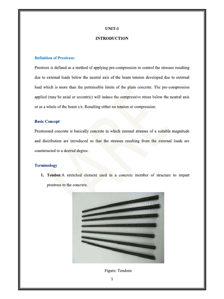 Prestressed Concrete Lecture Notes | PDF