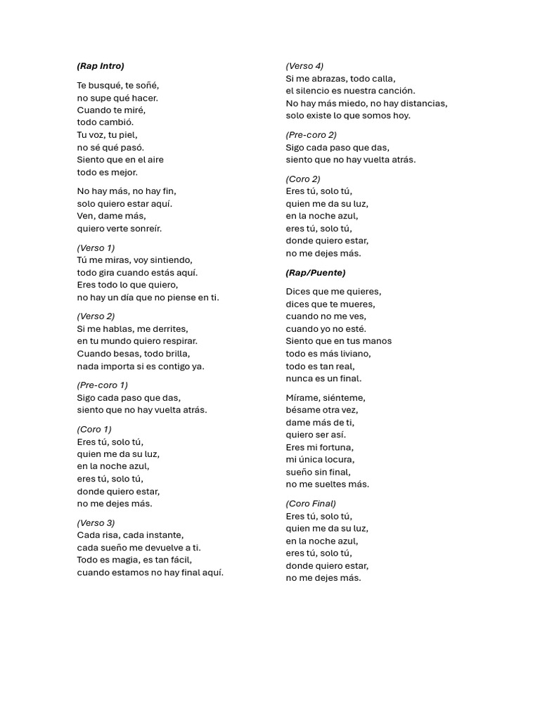 Letra para Yudy | PDF