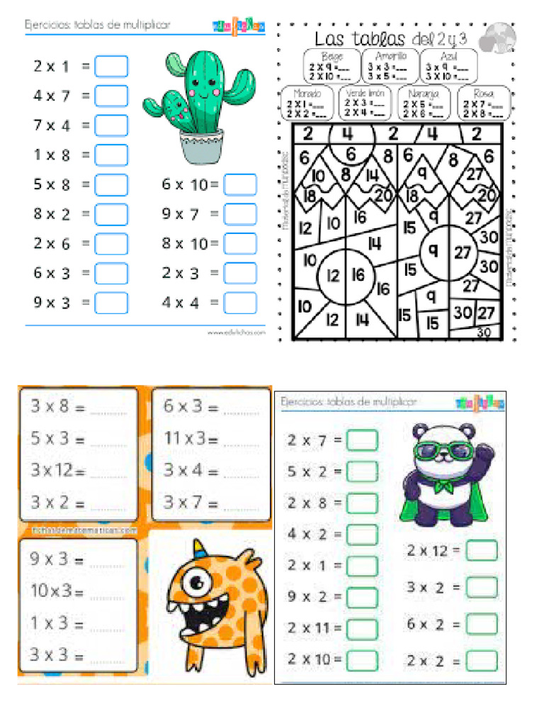 Ejercicion Multiplic-2 y 2 | PDF