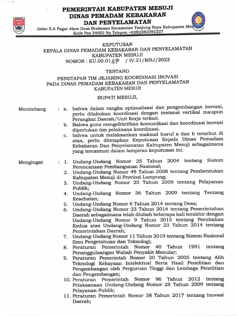 Contoh 8.1 SK Jejaring Inovasi | PDF