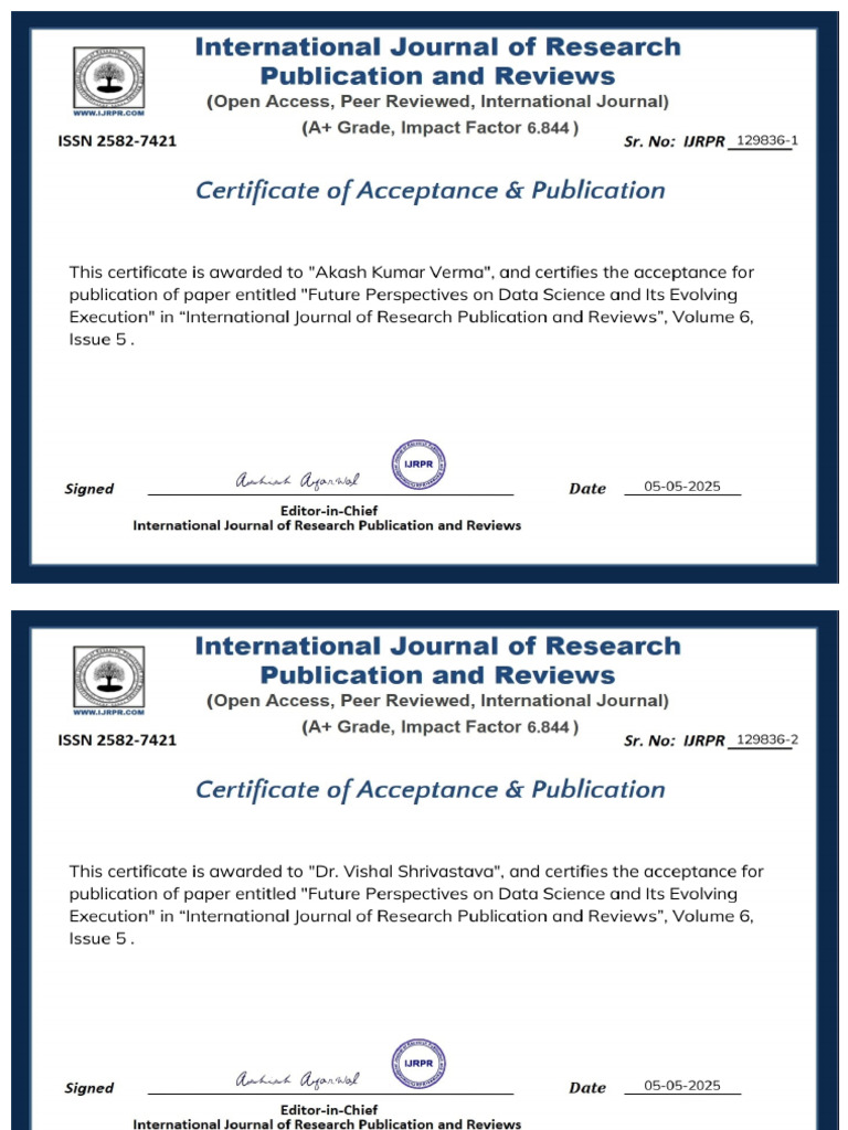 Research Paper Certificate | PDF