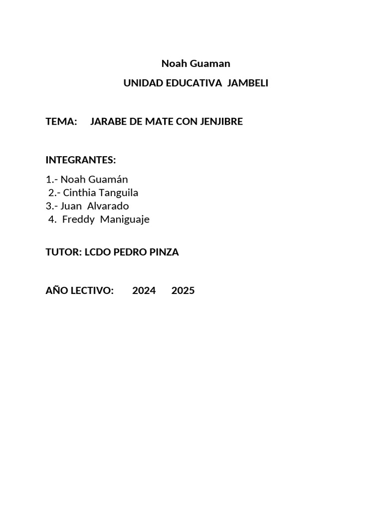 Proyecto 7mo Año Basico | PDF | Miel