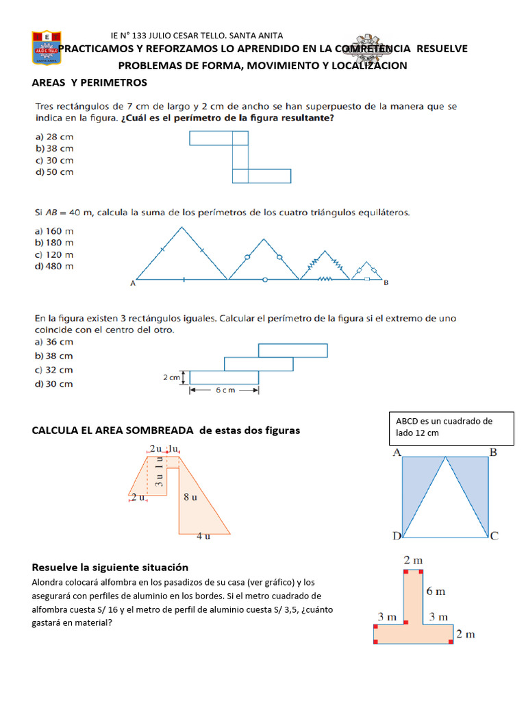 Actividades de Extension - Competencia 3 - 2do Grado | PDF | Triángulo ...