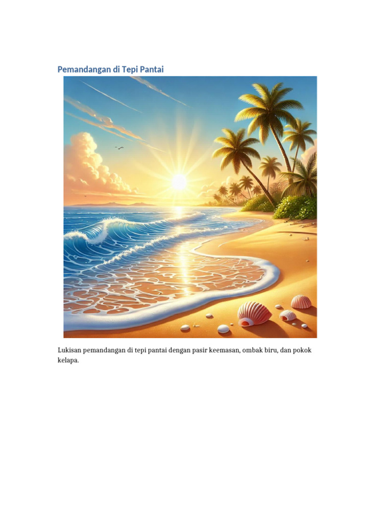 Lukisan Pemandangan Tepi Pantai | PDF