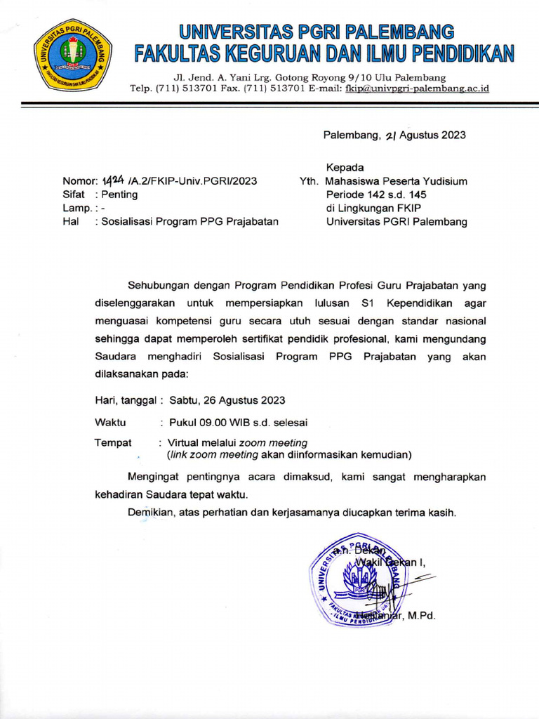 Undangan Sosialisasi PGG Prajabatan | PDF