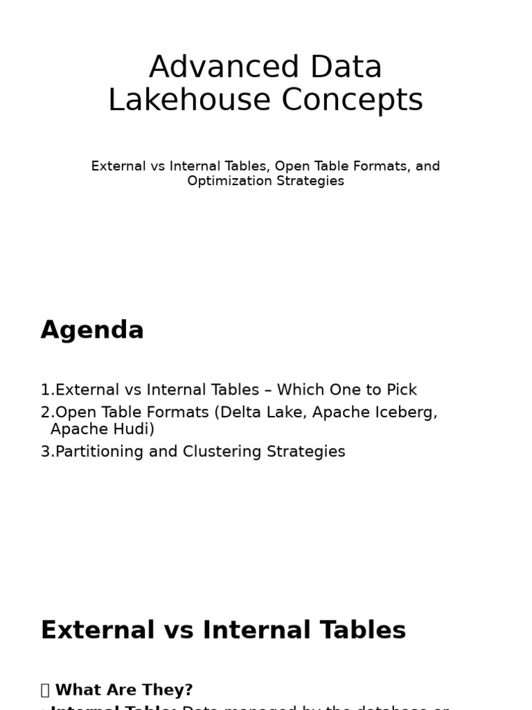 Advanced Data Lakehouse Concepts - New | PDF | Data Management | Data