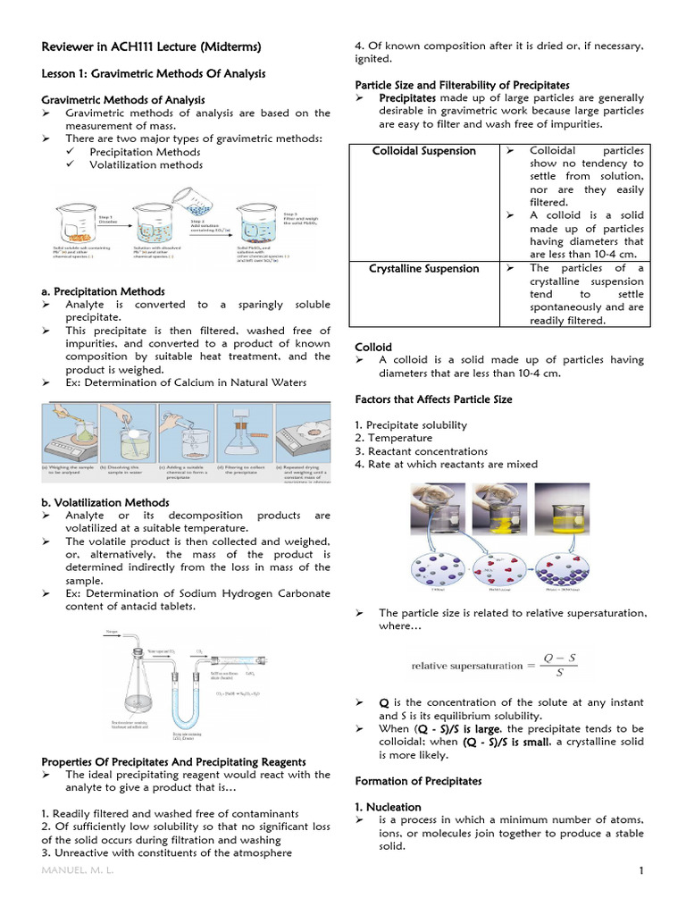Gravimetric Analysis Methods Explained | PDF | Chemistry | Titration