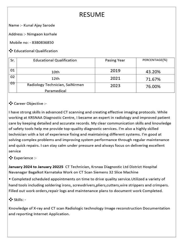 RESUME Kunal (1).PDF (3) | PDF