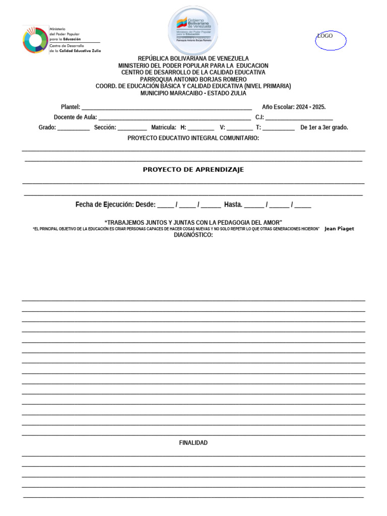 Planificacion EDUC. PRIMARIA 2024-2025. 1roa3ro. | PDF | Maestros