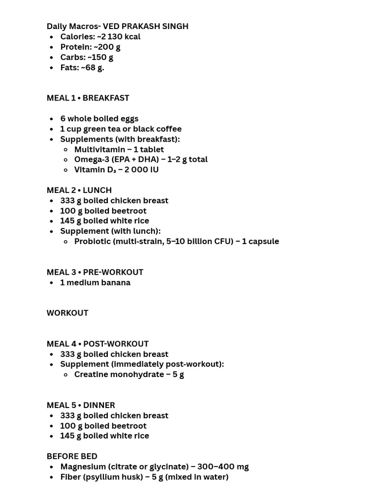 Ved Diet Plan | PDF