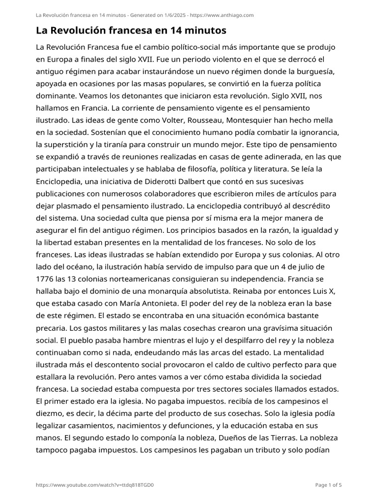 La Revoluci N Francesa en 14 m-01-06-2025 | PDF | Reino del terror ...