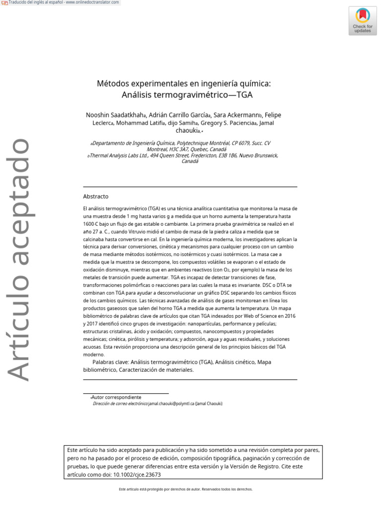 Análisis Termogravimétrico (TGA) en Ingeniería | PDF | Gases | Análisis ...