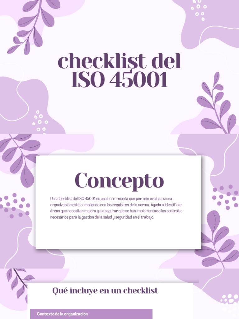 Checklist ISO 45001 | PDF | Auditoría | Planificación