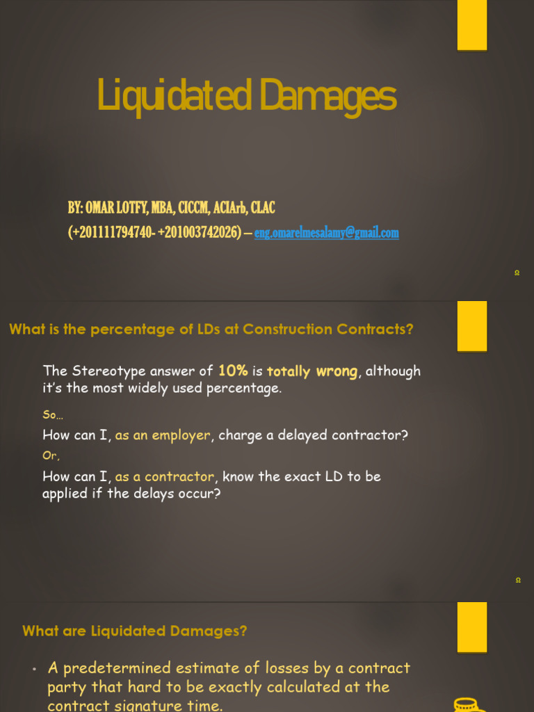Introduction To LDs Application | PDF | Liquidated Damages | Damages