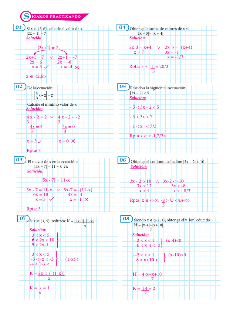 Solución: Solución:: Igamos Practicando | PDF