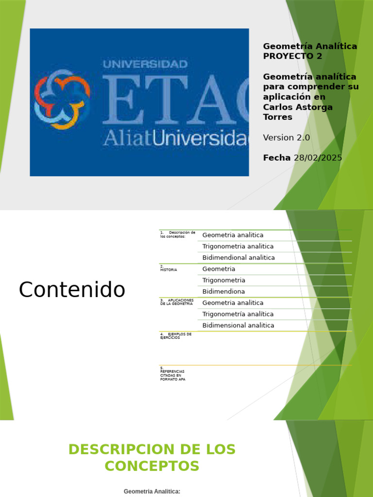 Proyecto Parte 2 Geometria Analitica | PDF | Geometría analítica | Sistema de coordenadas ...