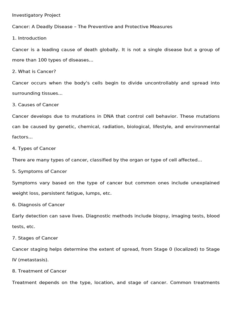 Cancer_Investigatory_Project | PDF | Cancer | Neoplasms