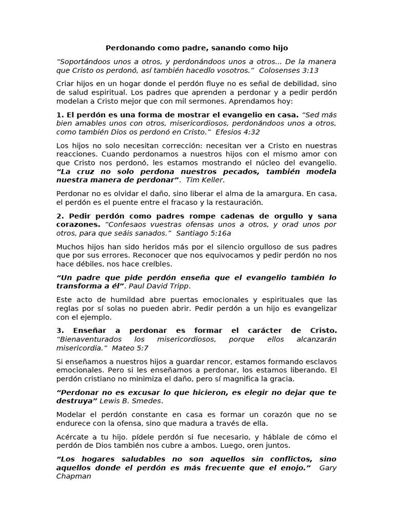 Perdonando Como Padre, Sanando Como Hijo | PDF | Perdón | Cristo (título)