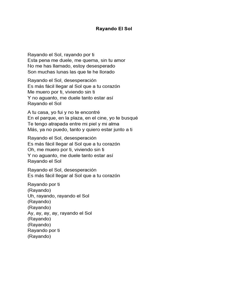 Rayando El Sol | PDF