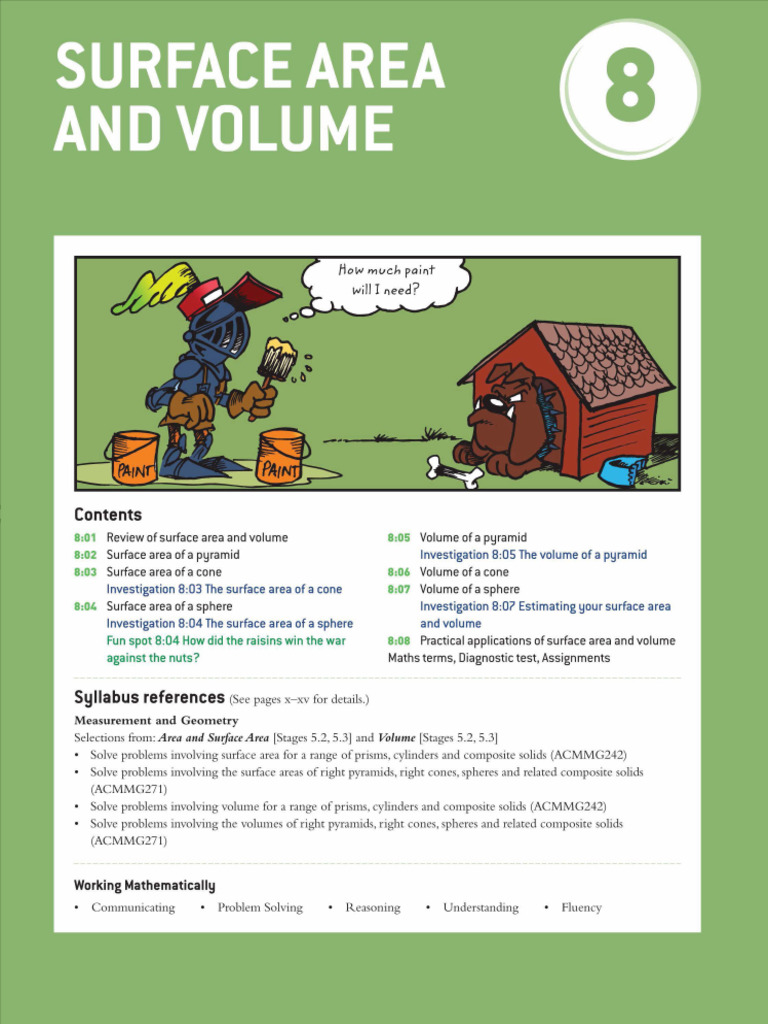 CH 8 Surface Area and Volume | PDF | Area | Volume