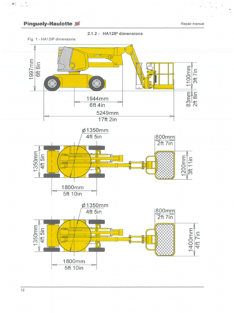 Boomlifts Dimensions Specifications | PDF