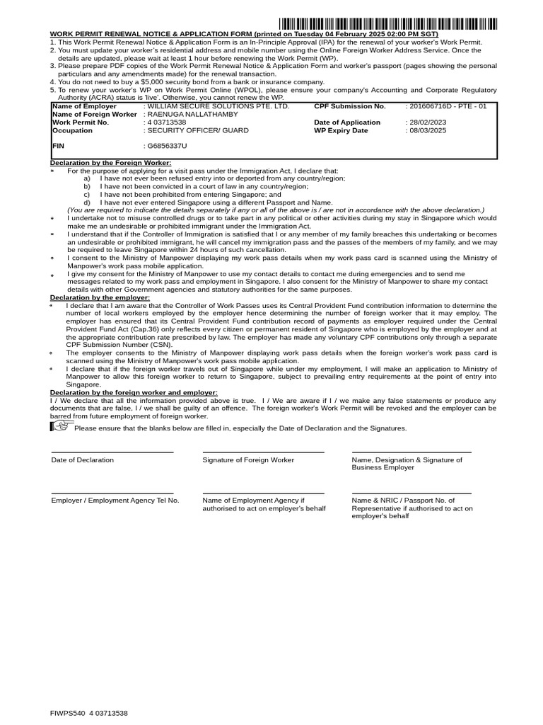 Work Permit Renewal Application Guide | PDF