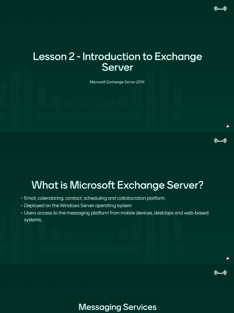 Exchange Lesson 2 - Introduction to Exchange Server | PDF