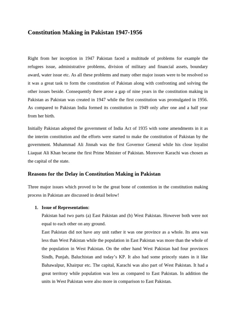 Constitution Making in Pakistan | PDF | Government | Pakistan